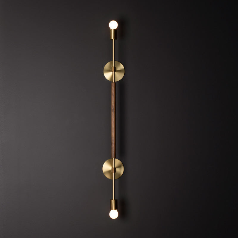 Double Linear Sconce With Wood — Katy Skelton